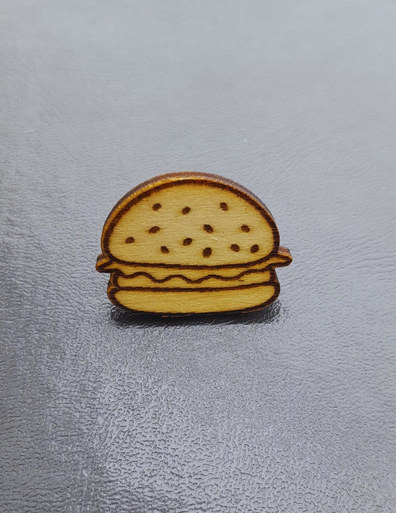 Wooden Lapel Pin | Fast Food-themed Backpack Pin | Laser Engraved Gift ...