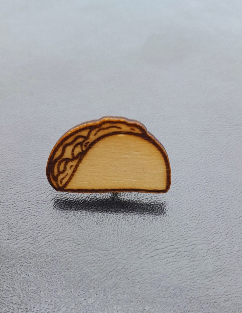 Wooden Lapel Pin | Fast Food-themed Backpack Pin | Laser Engraved Gift ...