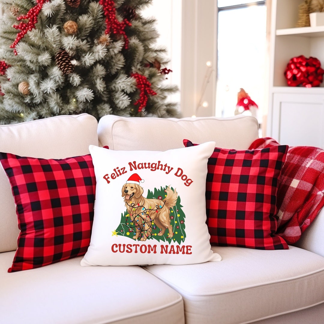 Christmas Gift for Dog Lover Feliz Naughty Dog 18x18 Throw - Etsy