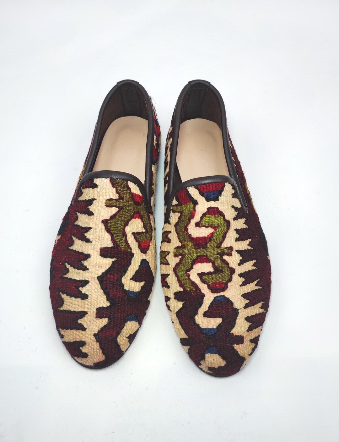 Handcrafted Kilim Loafers: Men's Vintage Turkish Rug Shoes (size 43EU ...