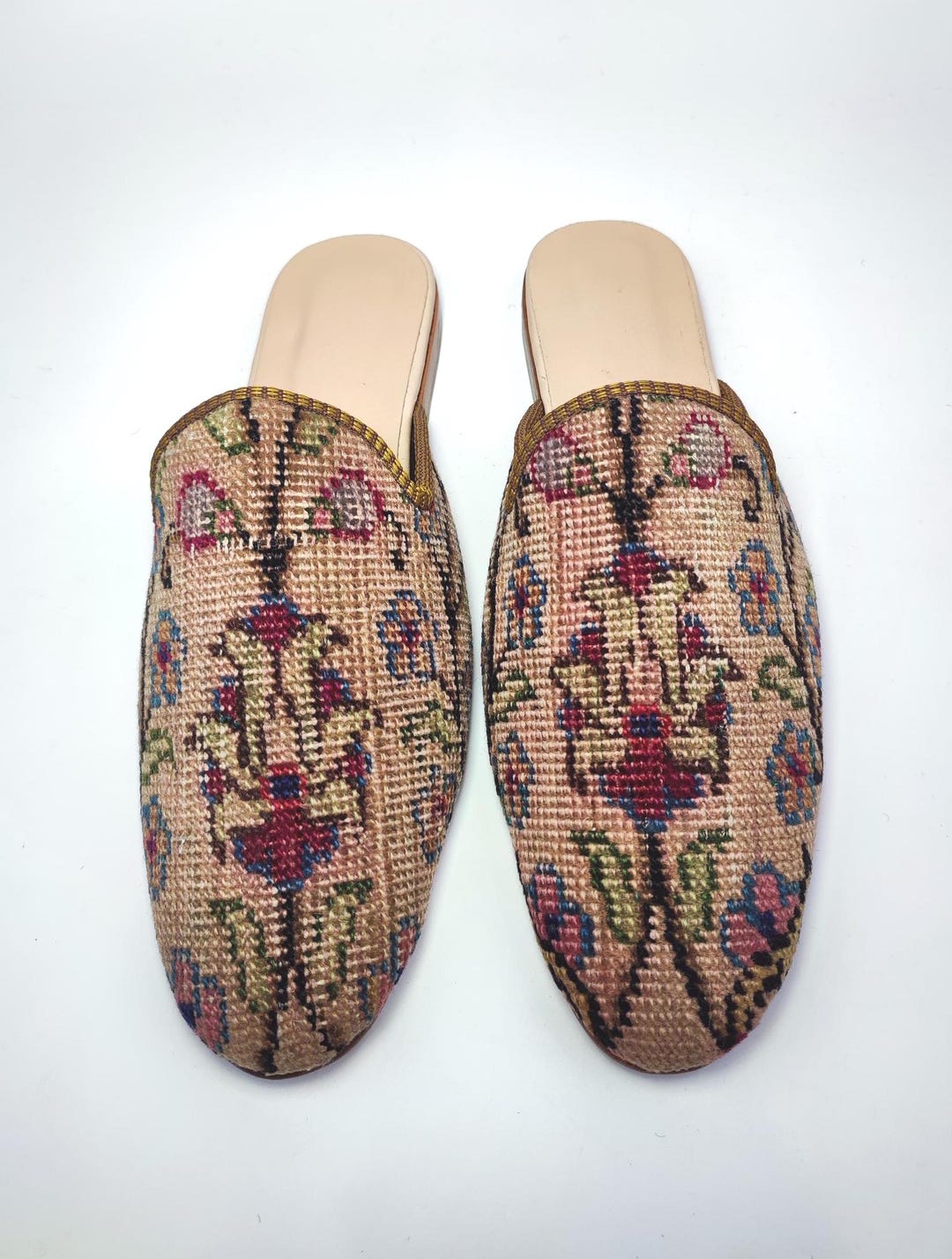44 EU/ 11 US/ 10 UK Vintage Kilim Carpet Mules: Men's Handcrafted ...