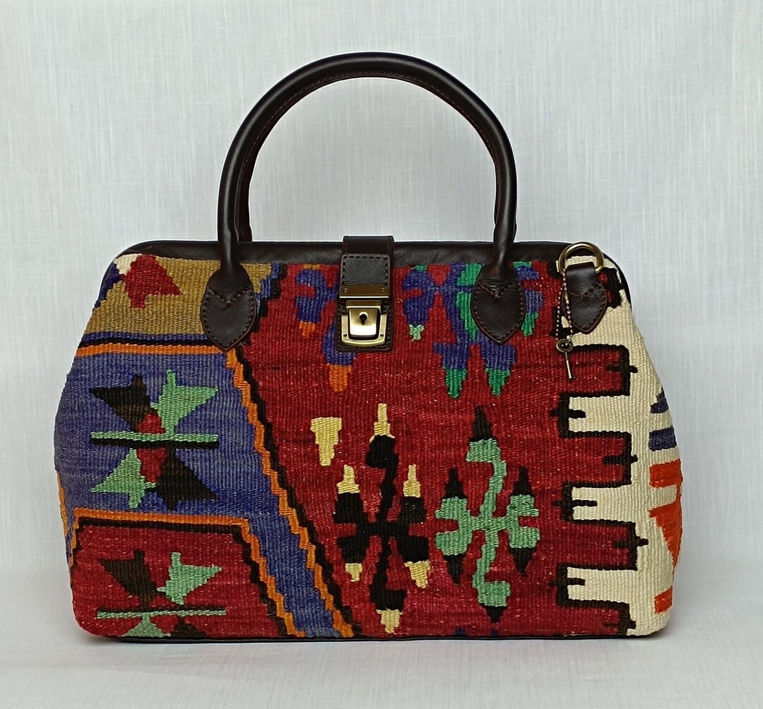 Turkish Ethnic Bag, Traditional Turkish Kilim Rug Bag, Turkish Tote Bag ...