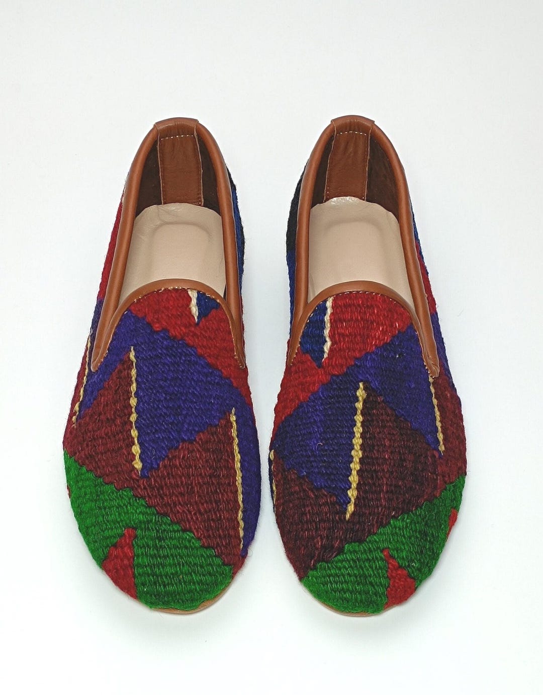 Handwoven Kilim Loafers: Bohemian Turkish Rug Shoes (41EU/11US) - Etsy