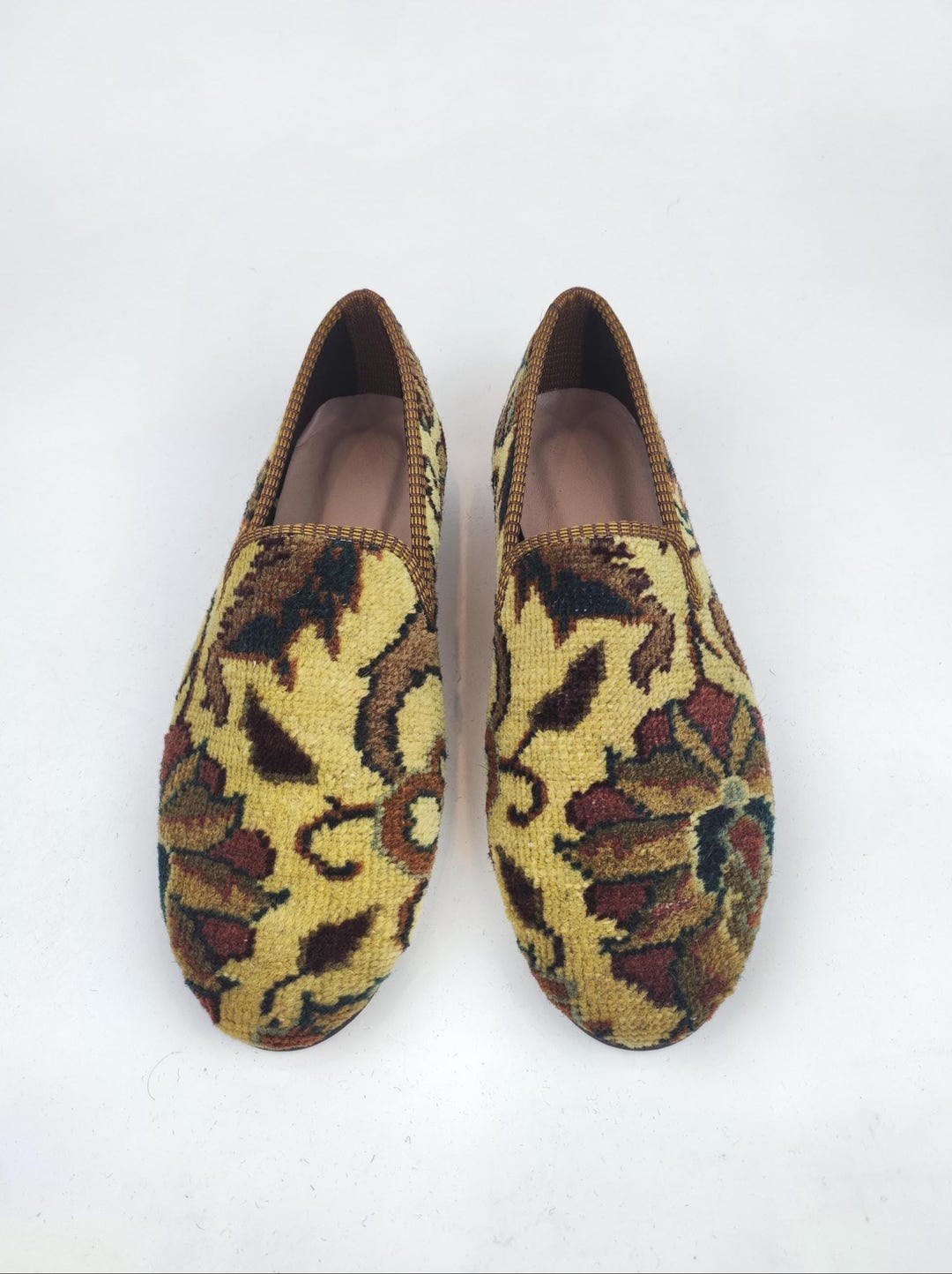 42 EU/ 9 US/ 8 UK Vintage Turkish Carpet Loafers: Men's Handcrafted ...