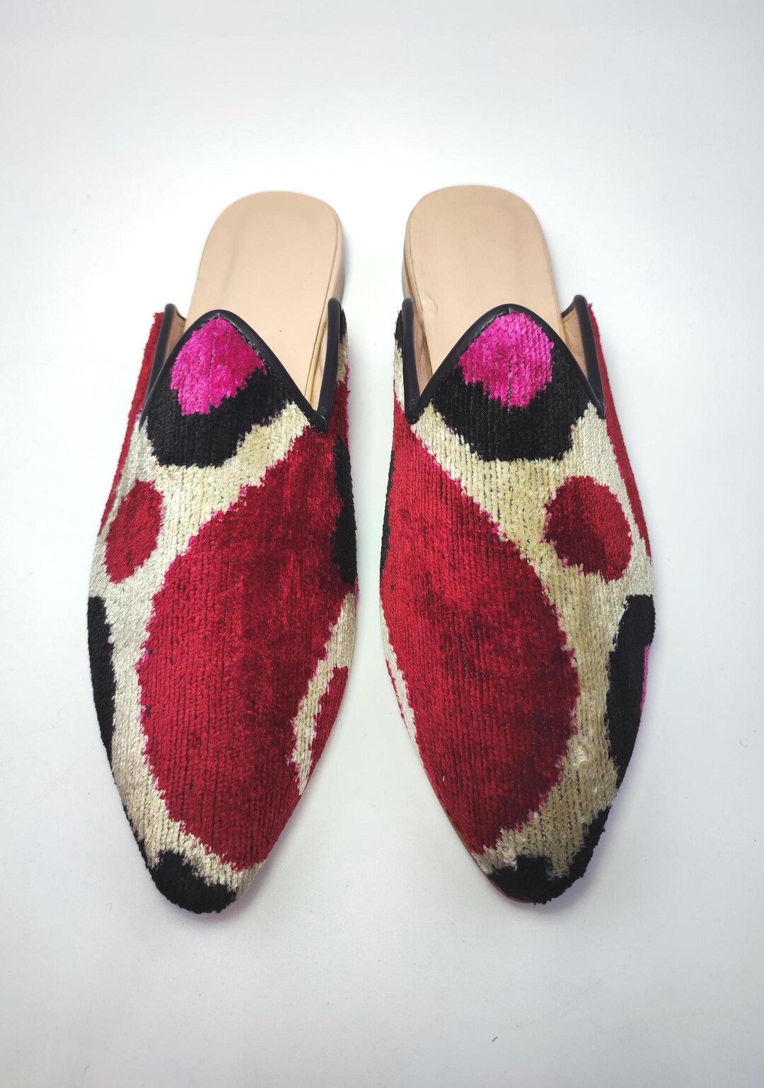 41 EU/ 11 US/ 9 UK Handwoven Silk İkat Velvet Mules: Women's Shoes - Etsy