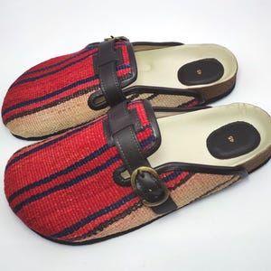 Handwoven Kilim Clogs: Men's Bohemian Chic Turkish Rug Shoes (46EU/13US ...