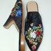 Silk Ribbon Embroidered Mules, Women Velvet Mules, Handcrafted Mules ...