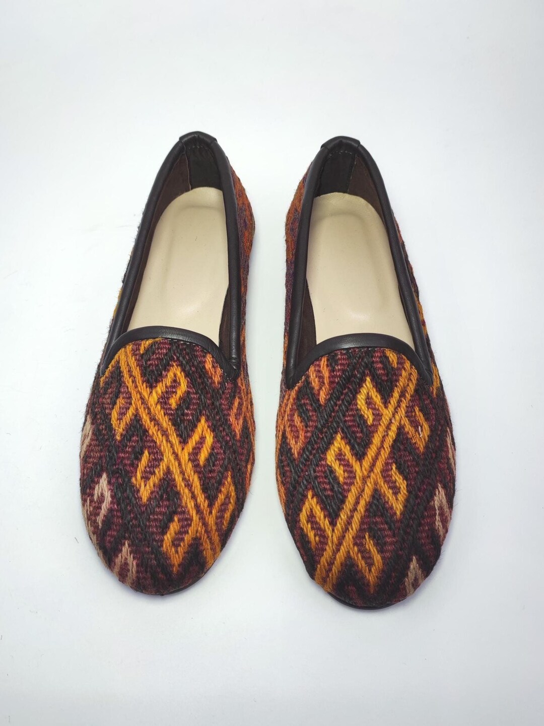 Handcrafted Kilim Loafers: Women's Vintage Turkish Rug Shoes (size 37EU ...