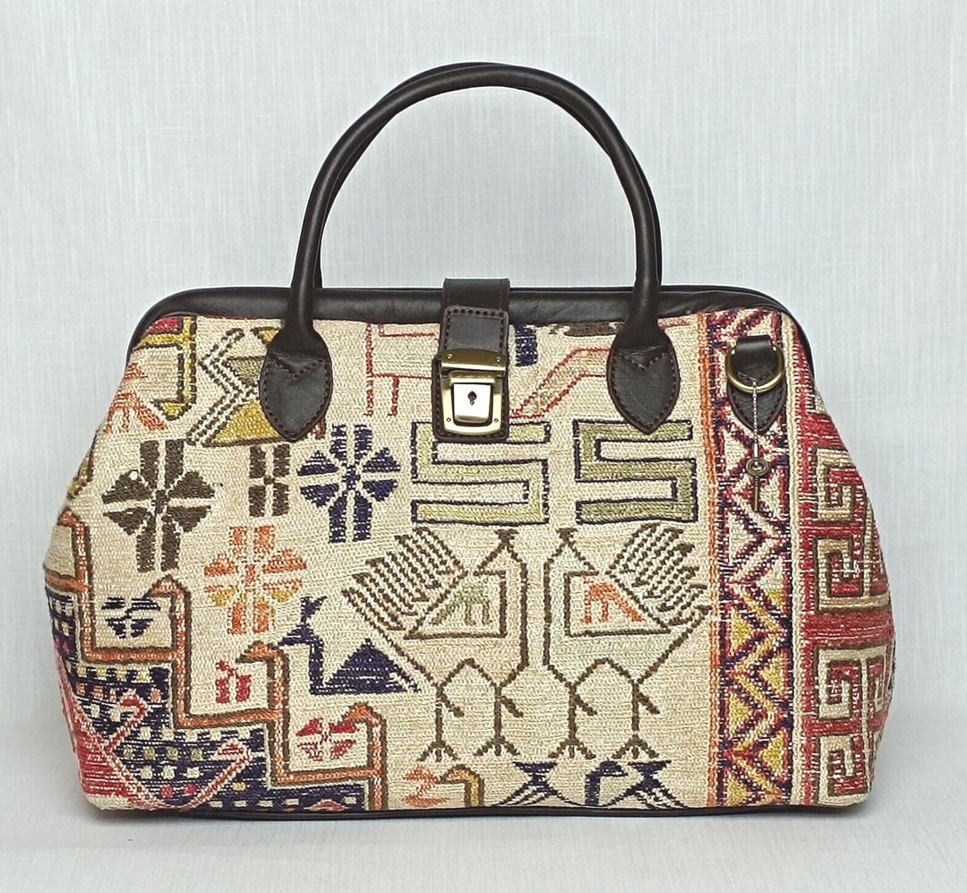 Original Sumak Kilim Bag, Traditional Turkish Kilim Rug Bag, Turkish ...