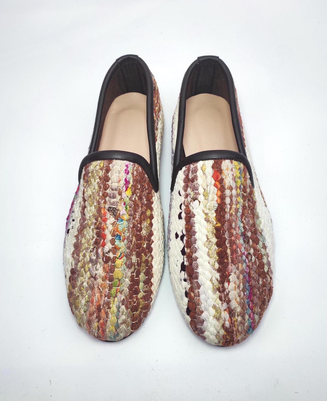 Handcrafted Kilim Loafers: Men's Vintage Turkish Rug Shoes (41EU/ 8US ...