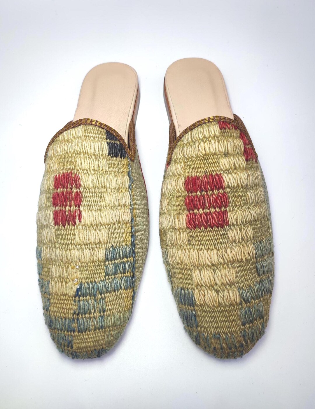 Vintage Turkish Kilim Mules: Handcrafted Men's Slides (size 44EU/11US ...