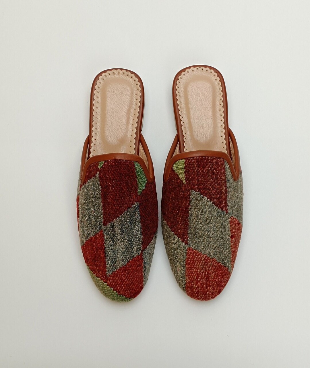 Women's Carpet Shoes 39EU9US, Vintage Carpet Mules, Turkish Carpet ...