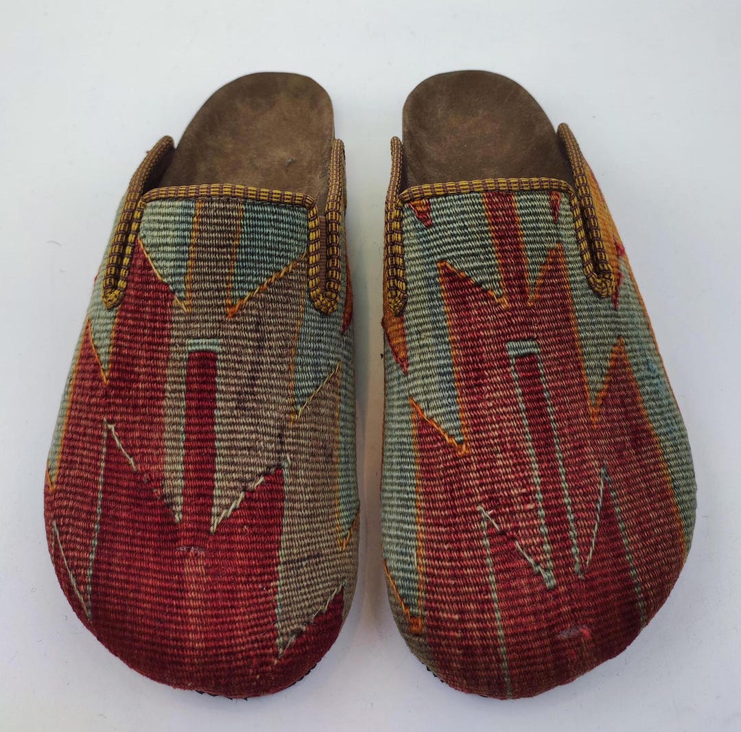 39EU9US Women Kilim Clogs, Handwoven Vintage Kilim Clogs, Soft İnsole ...