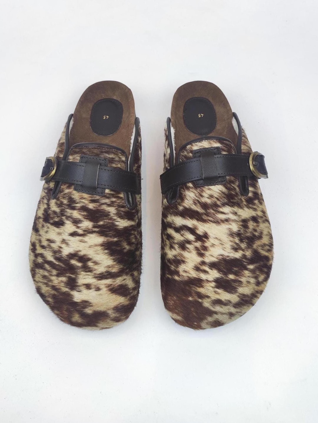 Handcrafted Cowhide Leather Clogs: Men's Indoor Outdoor Shoes, Soft ...