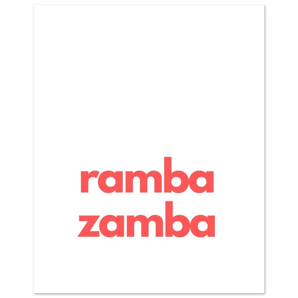 Poster ramba Zamba, Saying, Children's Room, Office, Learning ...