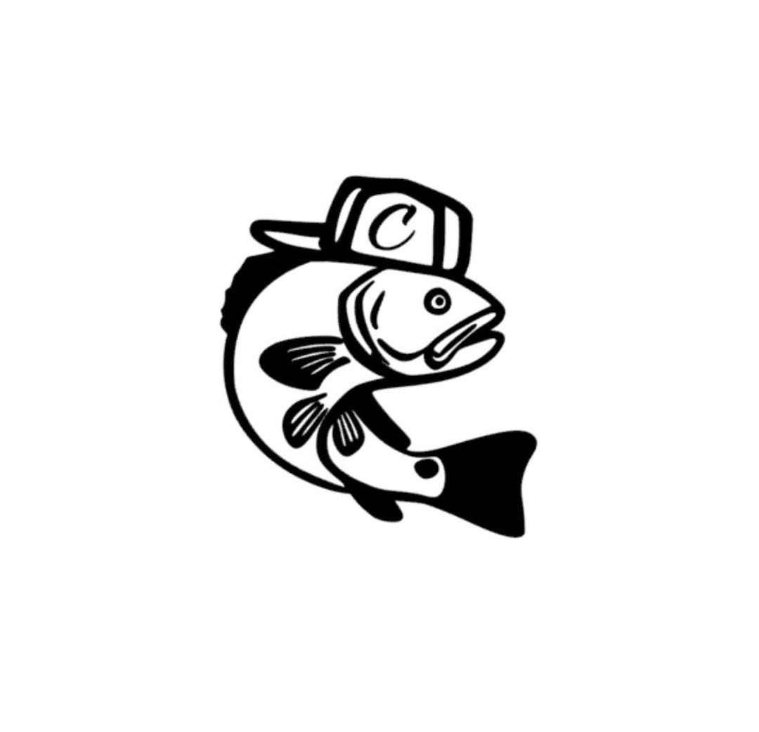 Custom Initial Fish With Backwards Hat Decal /truck Decal/car Decal ...