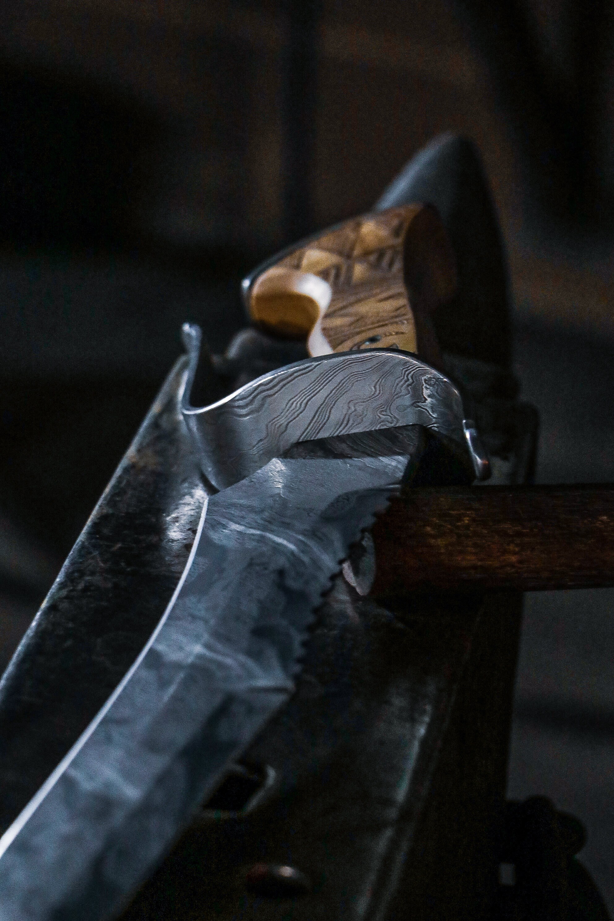 Kortada Sword, Damascus Custom Forged Kortada, Forged in Fire Final ...