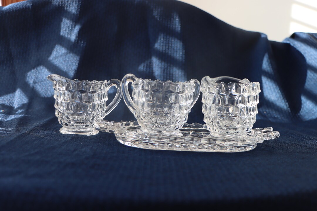 Vintage American Fostoria Cubist or Quilted Pattern Collection ...