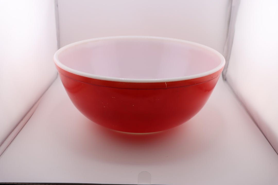 Vintage Red Pyrex Ovenware 404 4 Quart Mixing Bowl Unusual Marking on ...