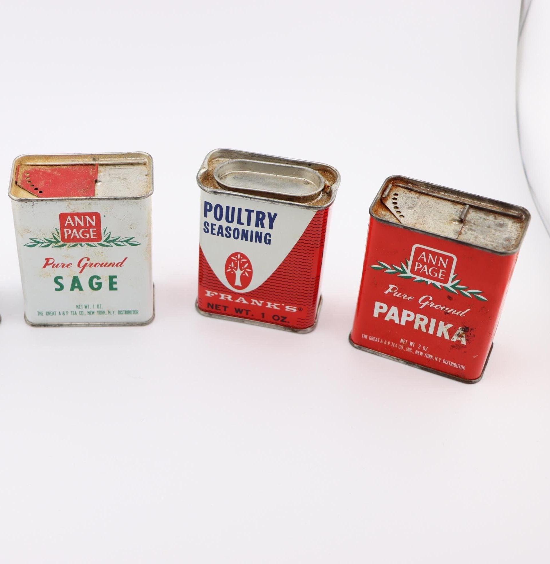 Choice of Vintage Spice Tin Containers W/metal Tops: Franks Poultry ...