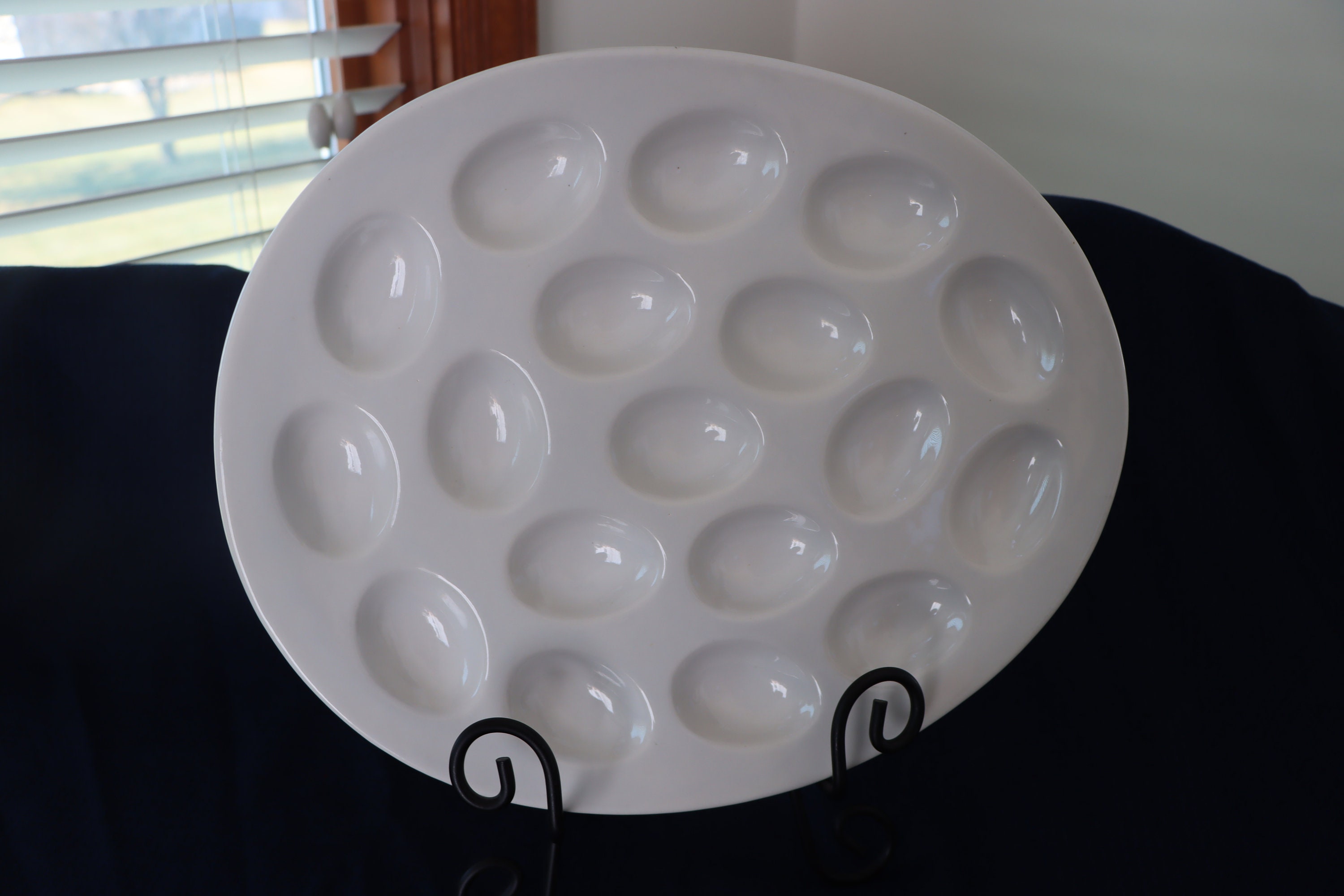 Shafford Ceramic 18 Deviled Eggs Tray/platter Egg Shaped Perfect for ...