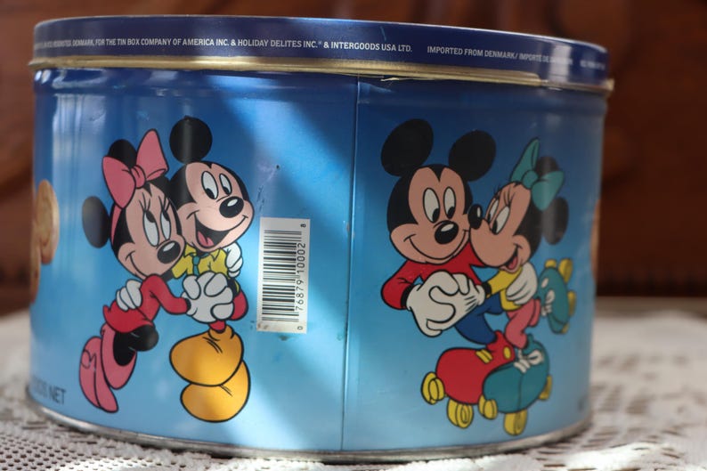 1990s Walt Disney Fancy Fun Cookies Tin Canister Mickey and Minnie ...