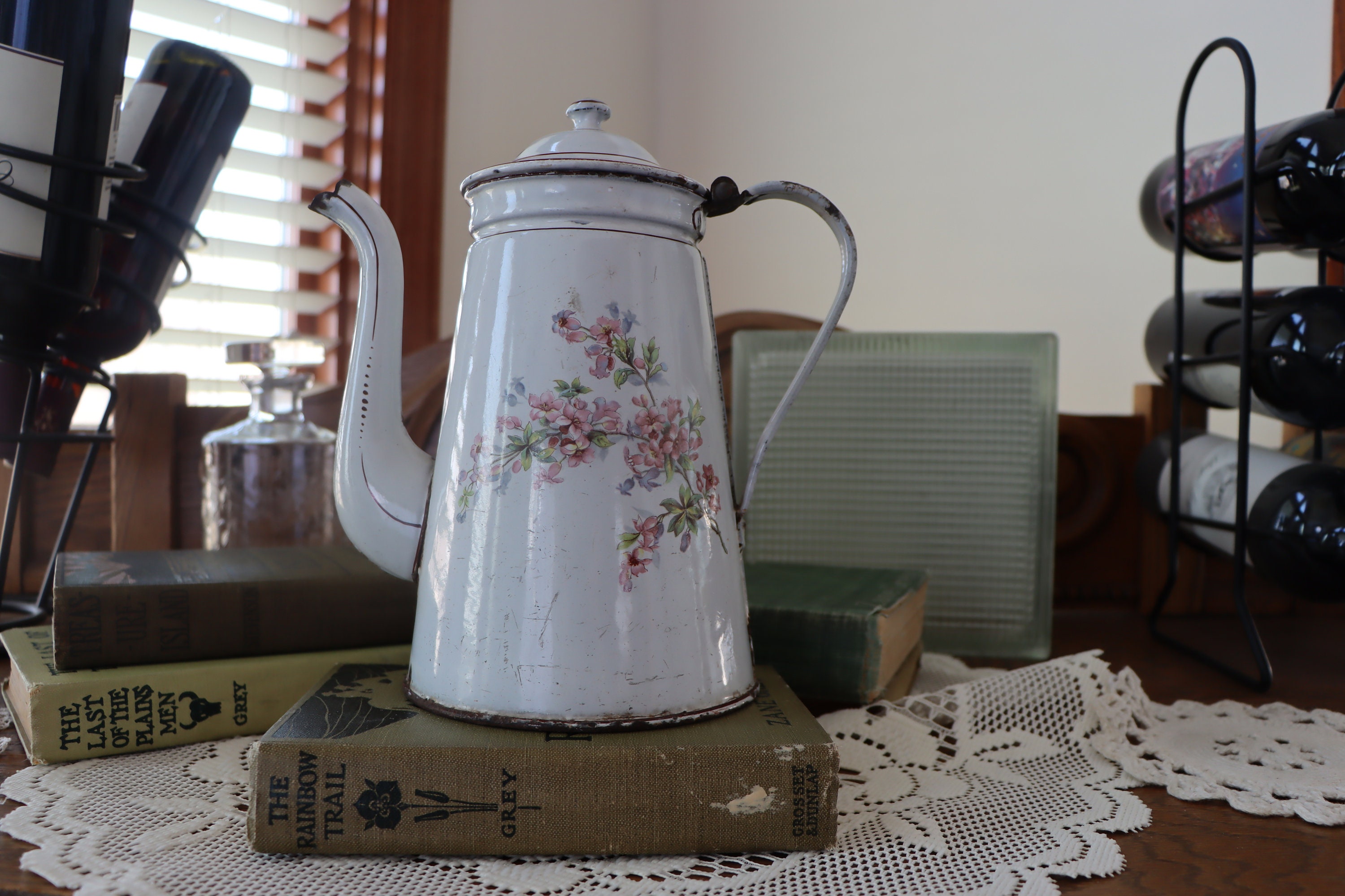 RARE FIND Beautiful Vintage Tea Kettle/pot With Hinged Lid Intact ...
