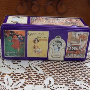 Vintage 1990s Cadbury's Chocolate Covered Biscuits Hinged Tin. Historic ...