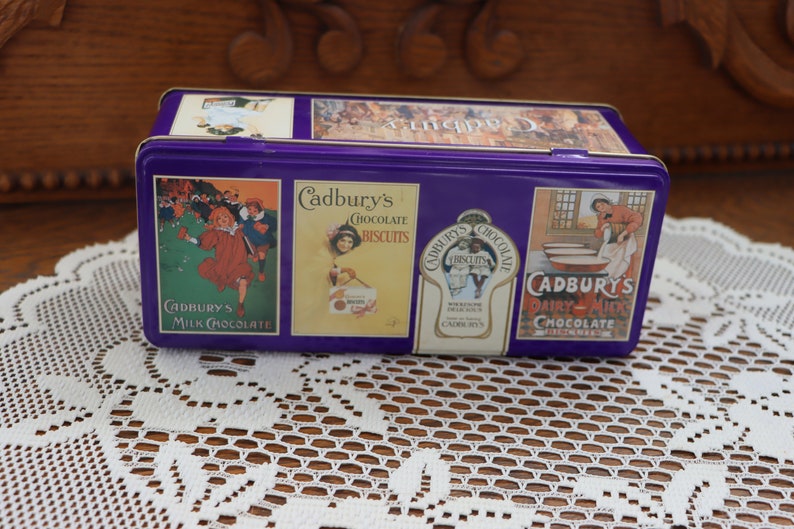 Vintage 1990s Cadbury's Chocolate Covered Biscuits Hinged Tin. Historic ...