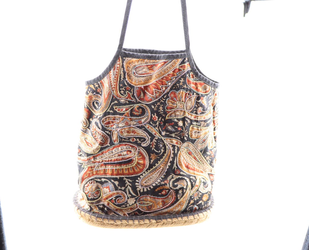 Pare Gabia Bag With Woven Bottom Textiles From France With Metallic ...