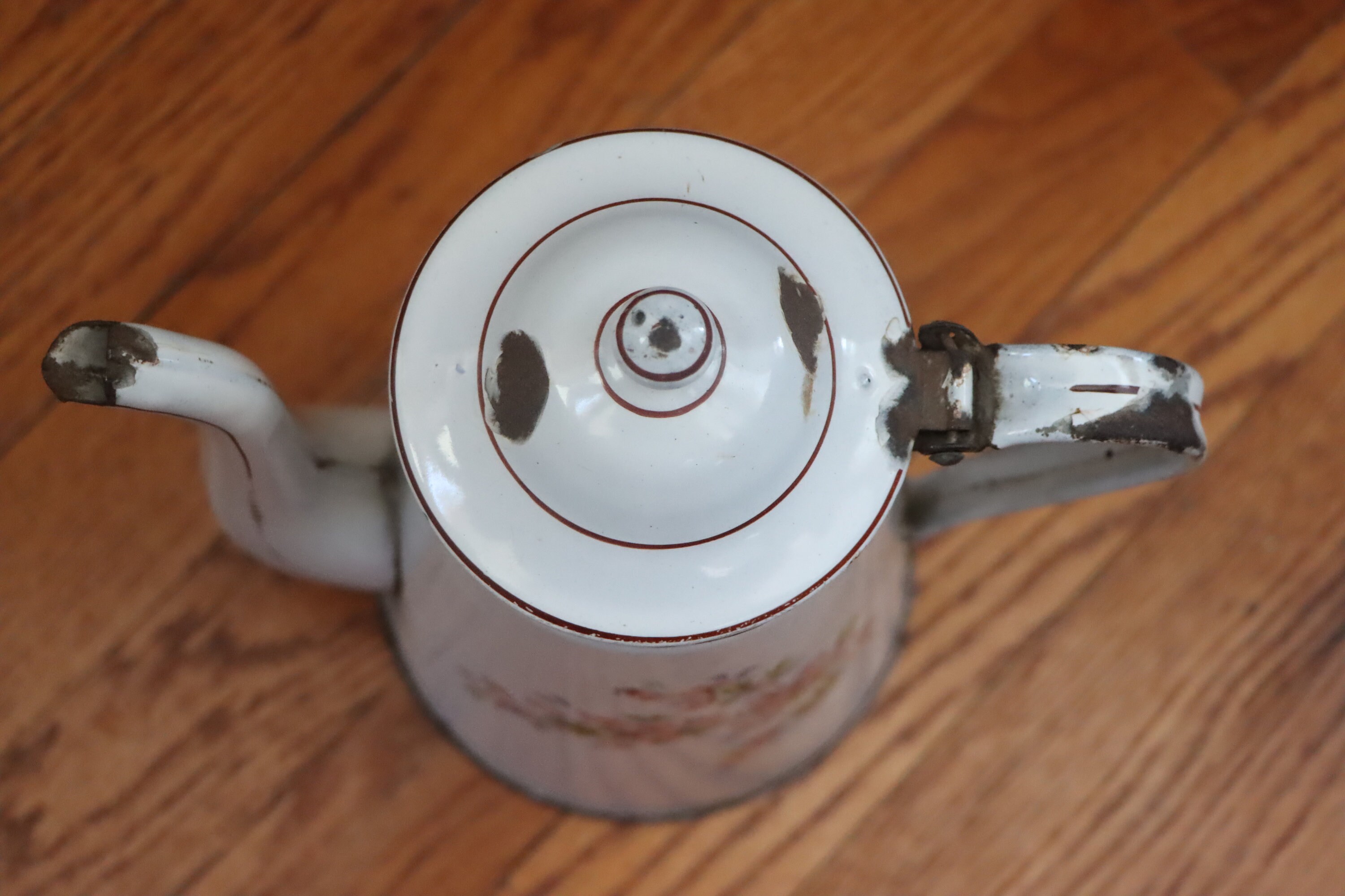 RARE FIND Beautiful Vintage Tea Kettle/pot With Hinged Lid Intact ...