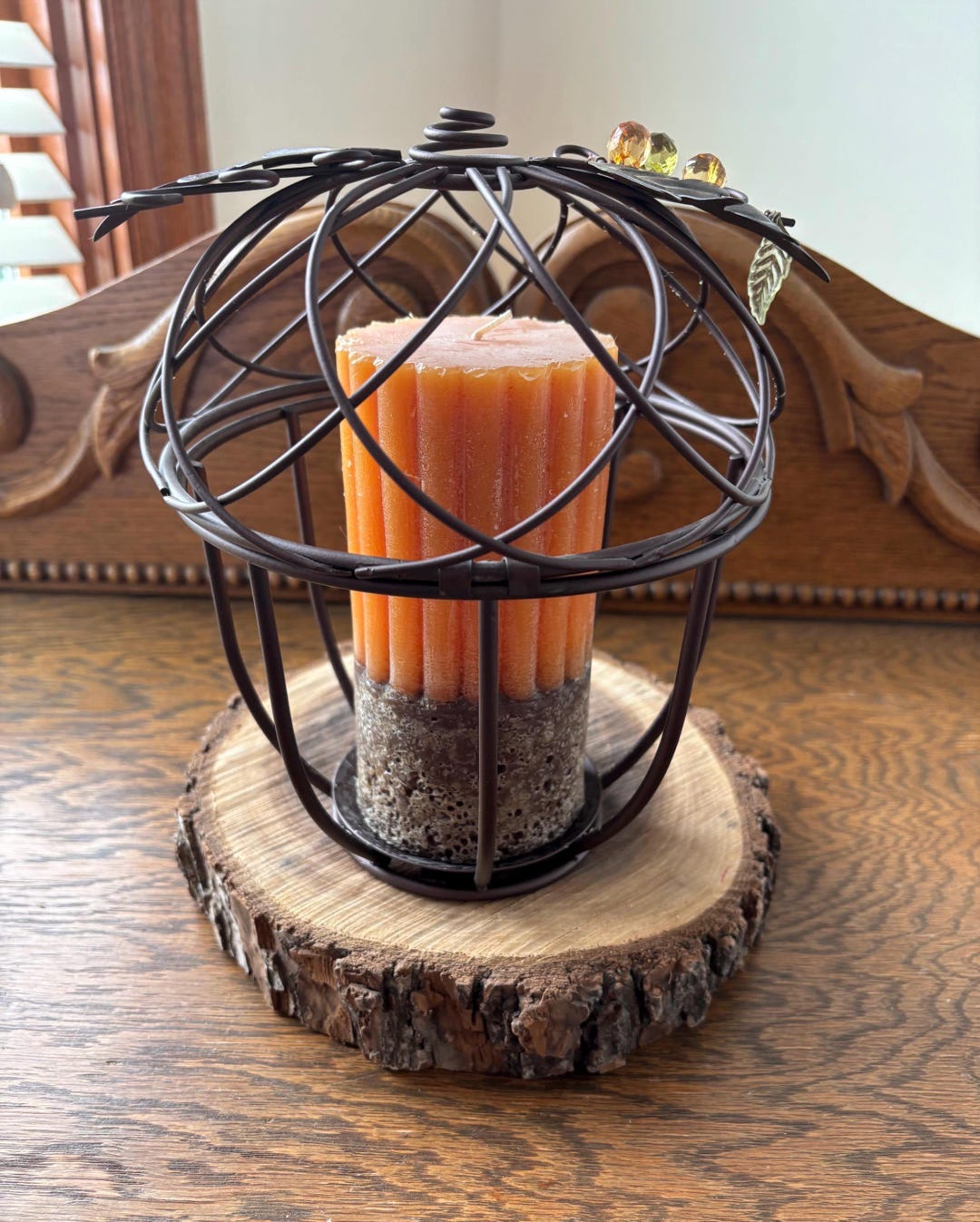 Autumn/fall Centerpiece Metal Acorn With Colorful Beads and a Spice ...