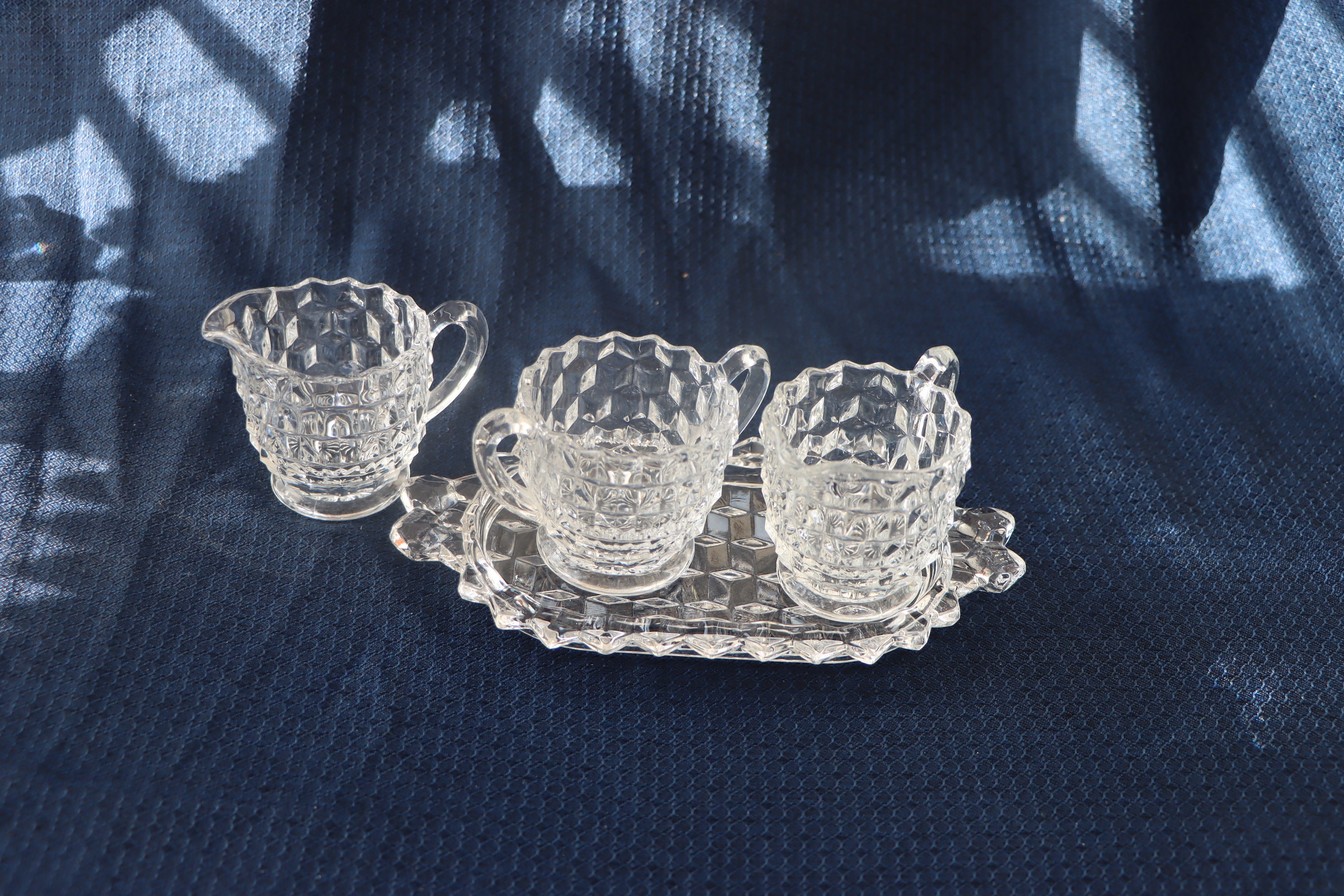 Vintage American Fostoria Cubist or Quilted Pattern Collection ...