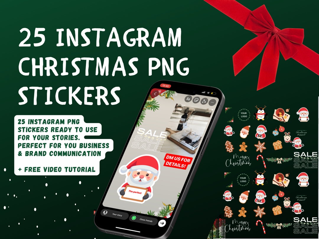 25+ Instagram Story Stickers Christmas Winter Snow Clipart Digital Png ...
