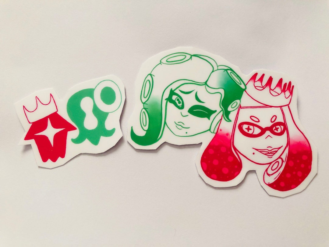 Splatoon Pearl and Marina off the Hook Colored Lineart Die Cut - Etsy