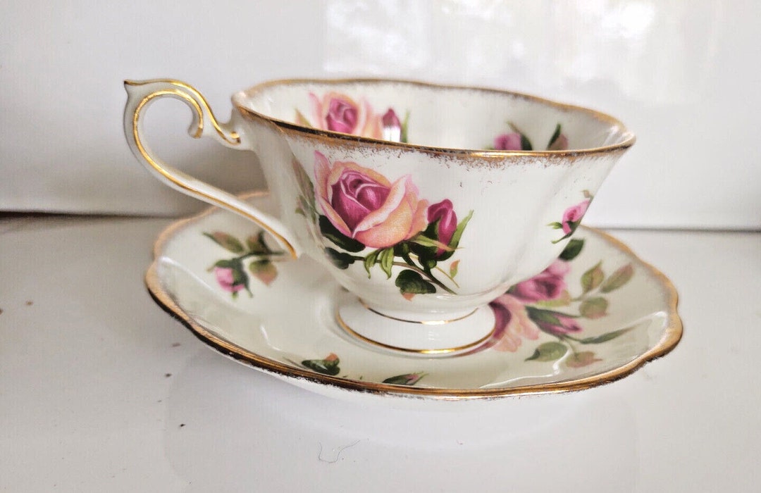 Vintage Royal Albert Pink anniversary Rose Widemouth Teacup - Etsy
