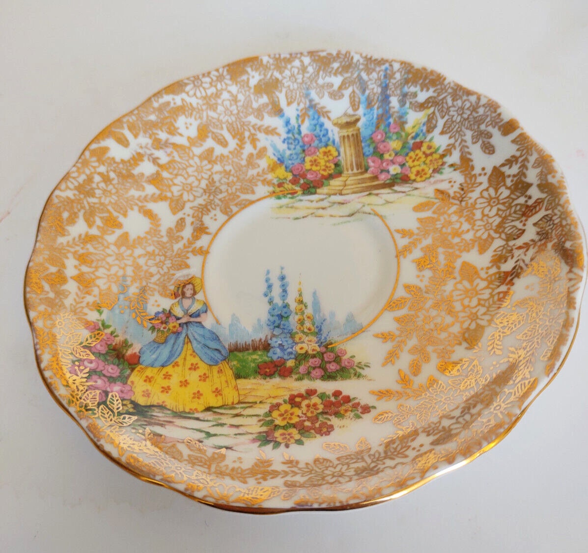 COLCLOUGH CRINOLINE LADY English Garden Chintz Bone China Cup Saucer - Etsy