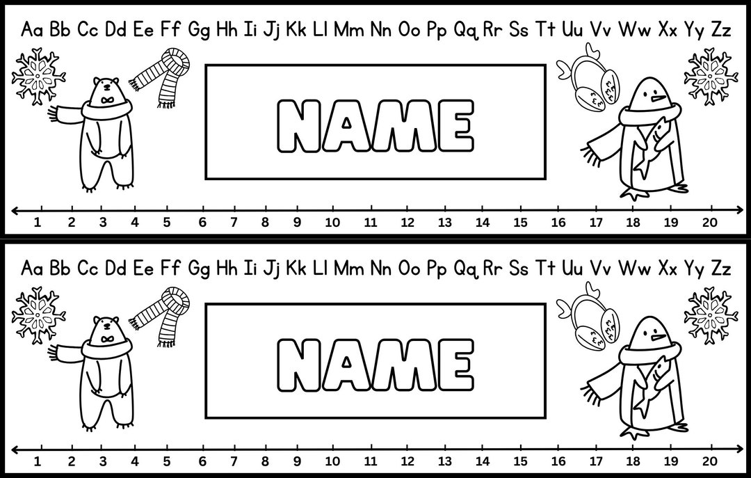 Primary Student Name Plate for Desk (winter Themed, Editable, and ...