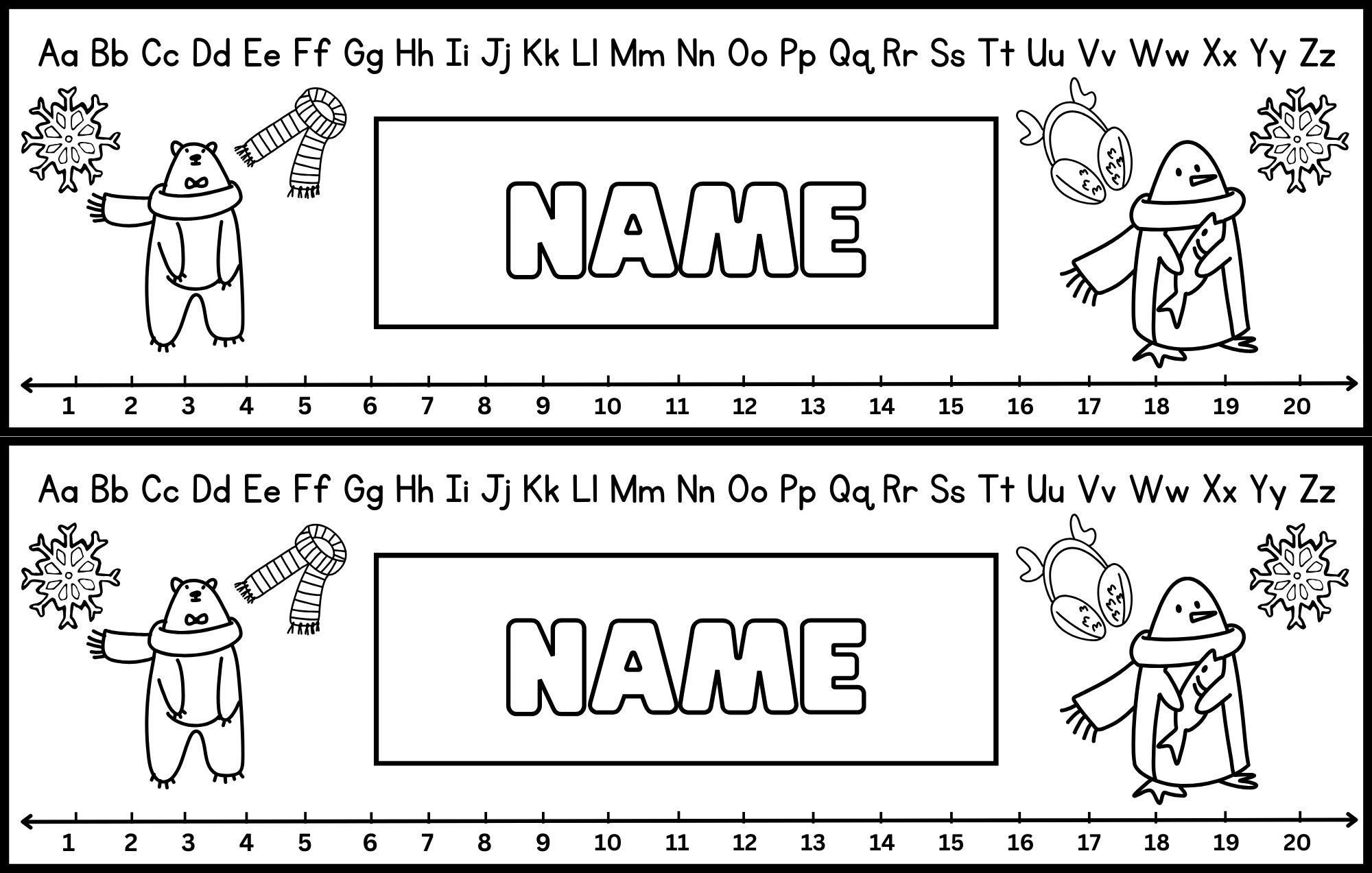 Primary Student Name Plate for Desk winter Themed, Editable, and ...