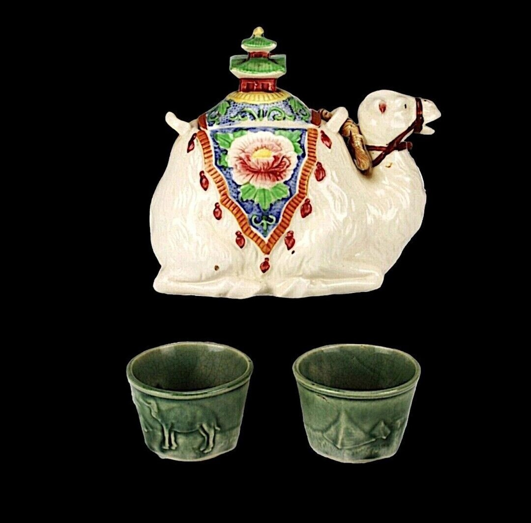 Estate Japanese Porcelain Camel Tea Set Signed Handpainted Vintage ...