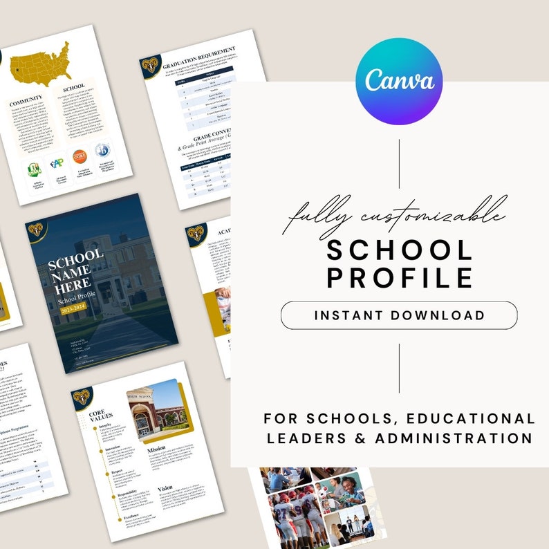 Editable School Profile Template - Etsy