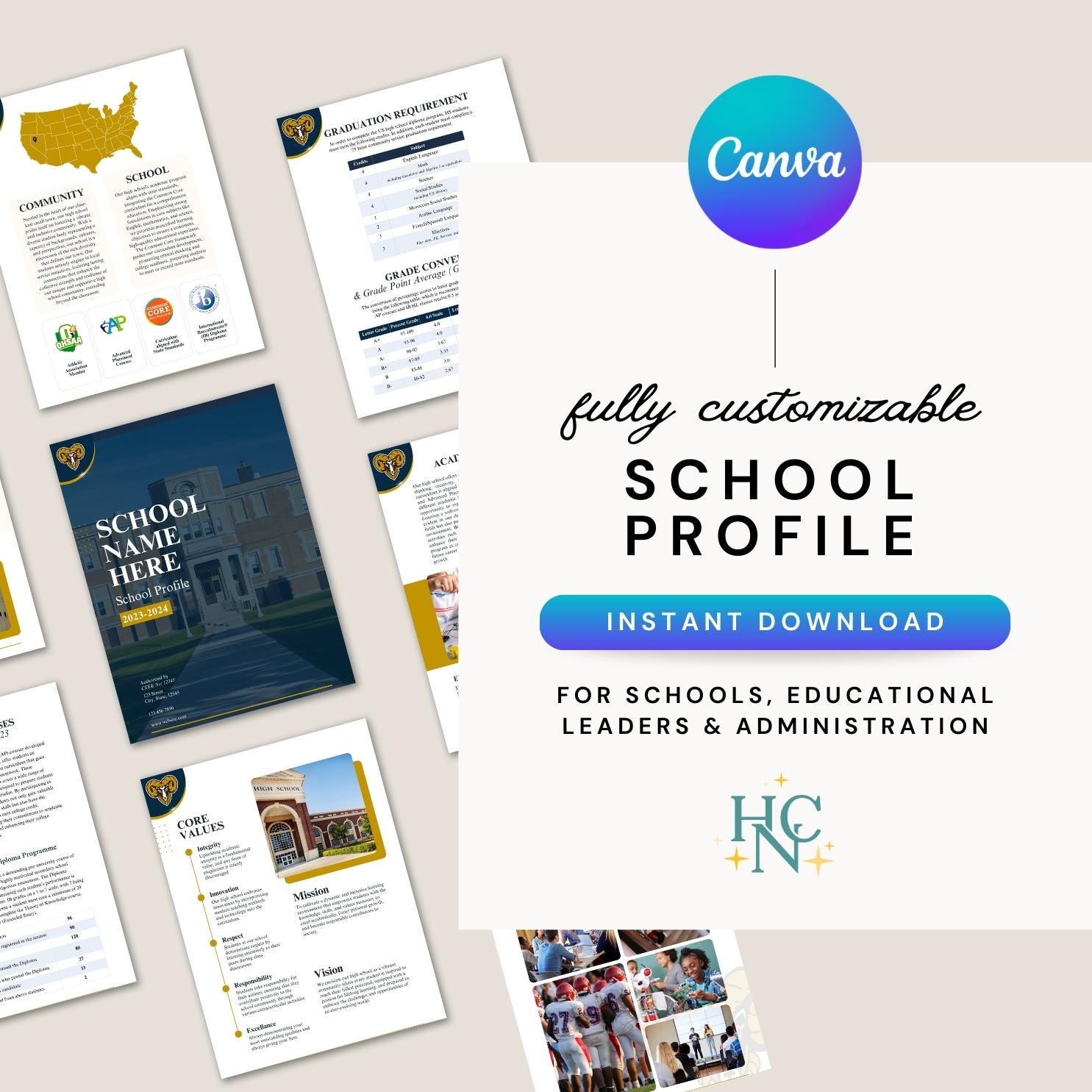 Editable School Profile Template - Etsy