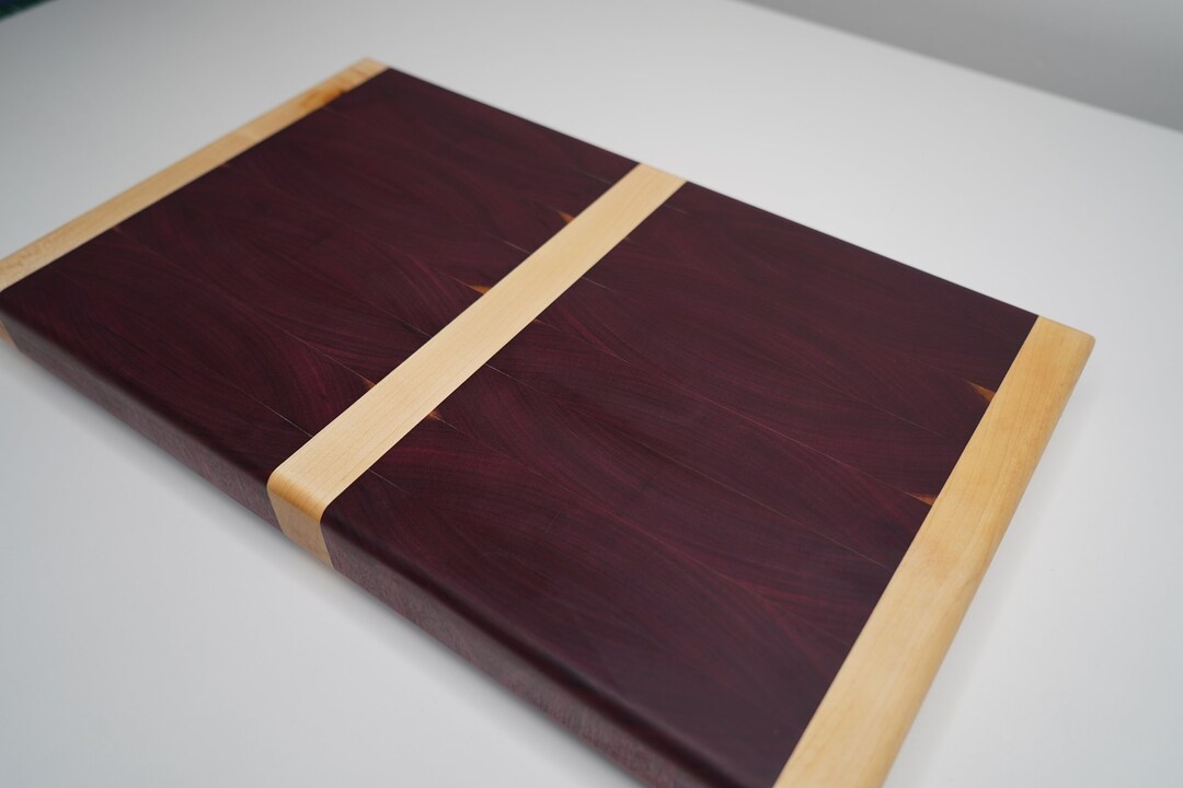 Purple Heart End Grain With Maple Border Cutting Board - Etsy