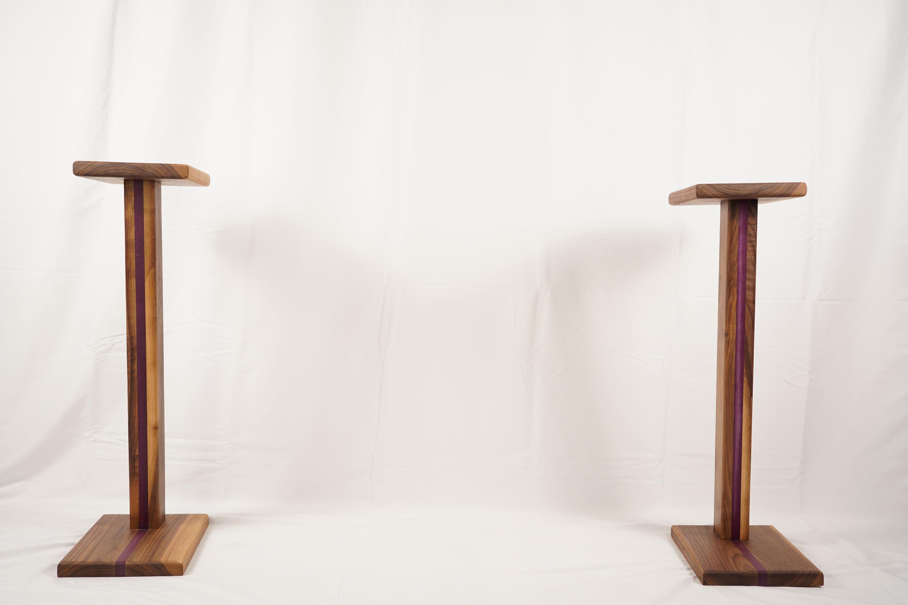 Modern Solid Wood Speaker Stands With Custom Accent Stripe – Available ...
