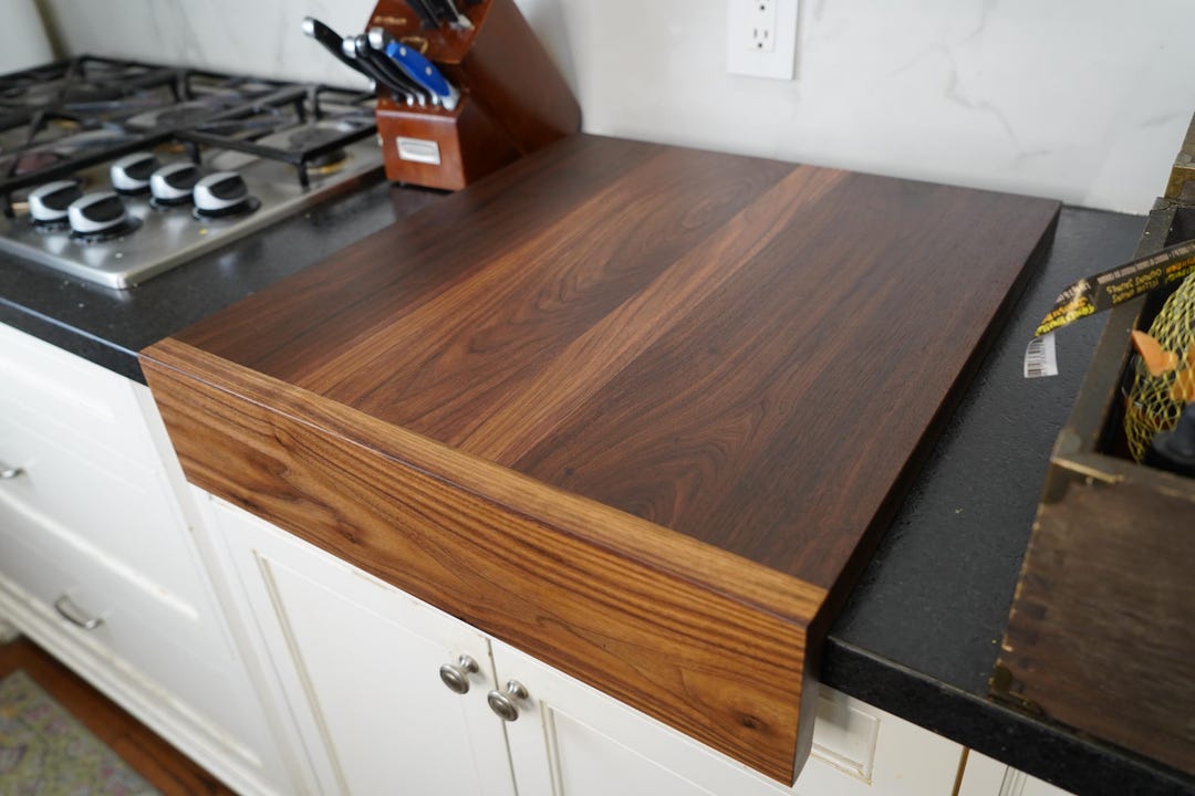 Walnut Board With Front Lip – Large Countertop Prep Board – Laser ...