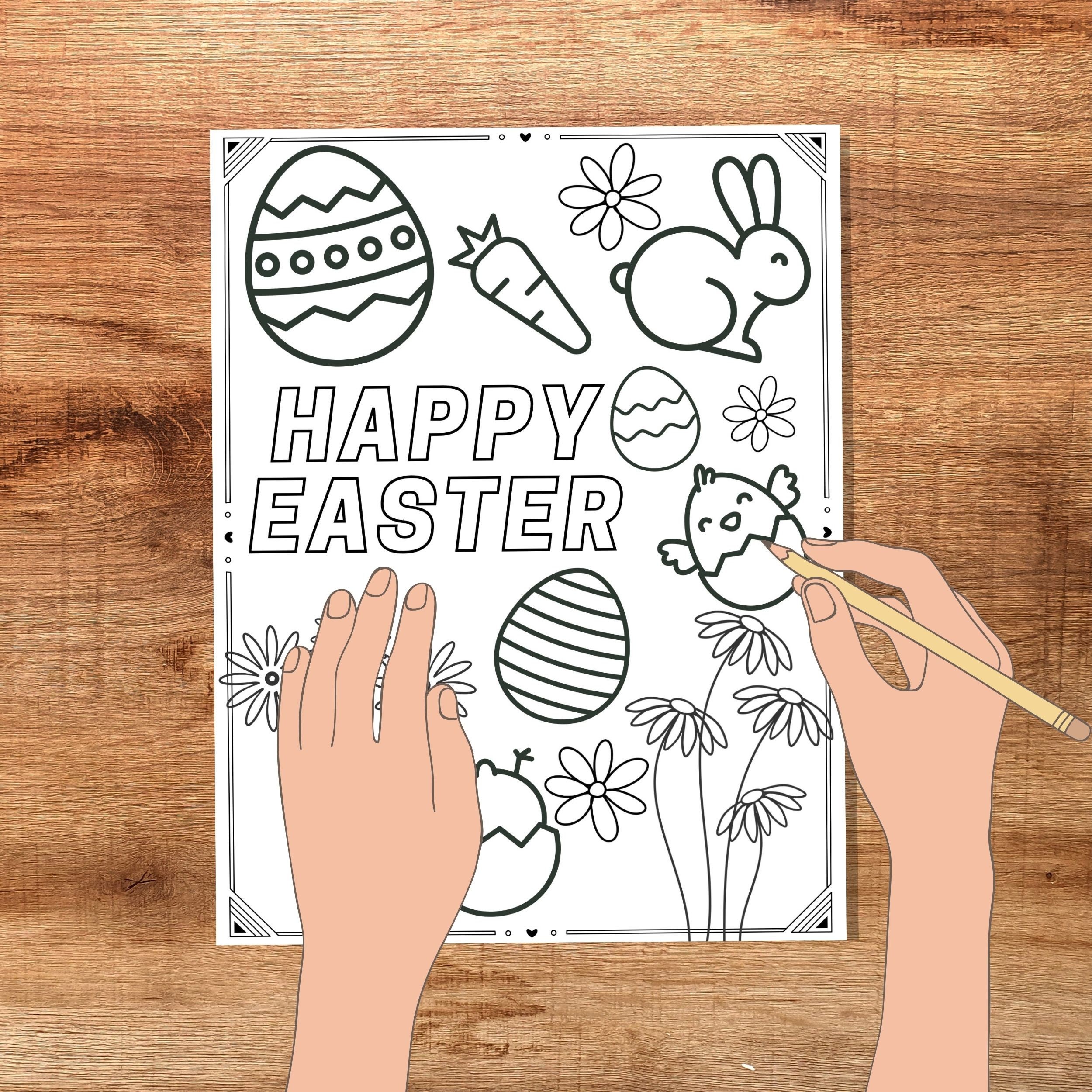 Easter Colouring Page Coloring Sheet for Kids Easy Colouring Page ...