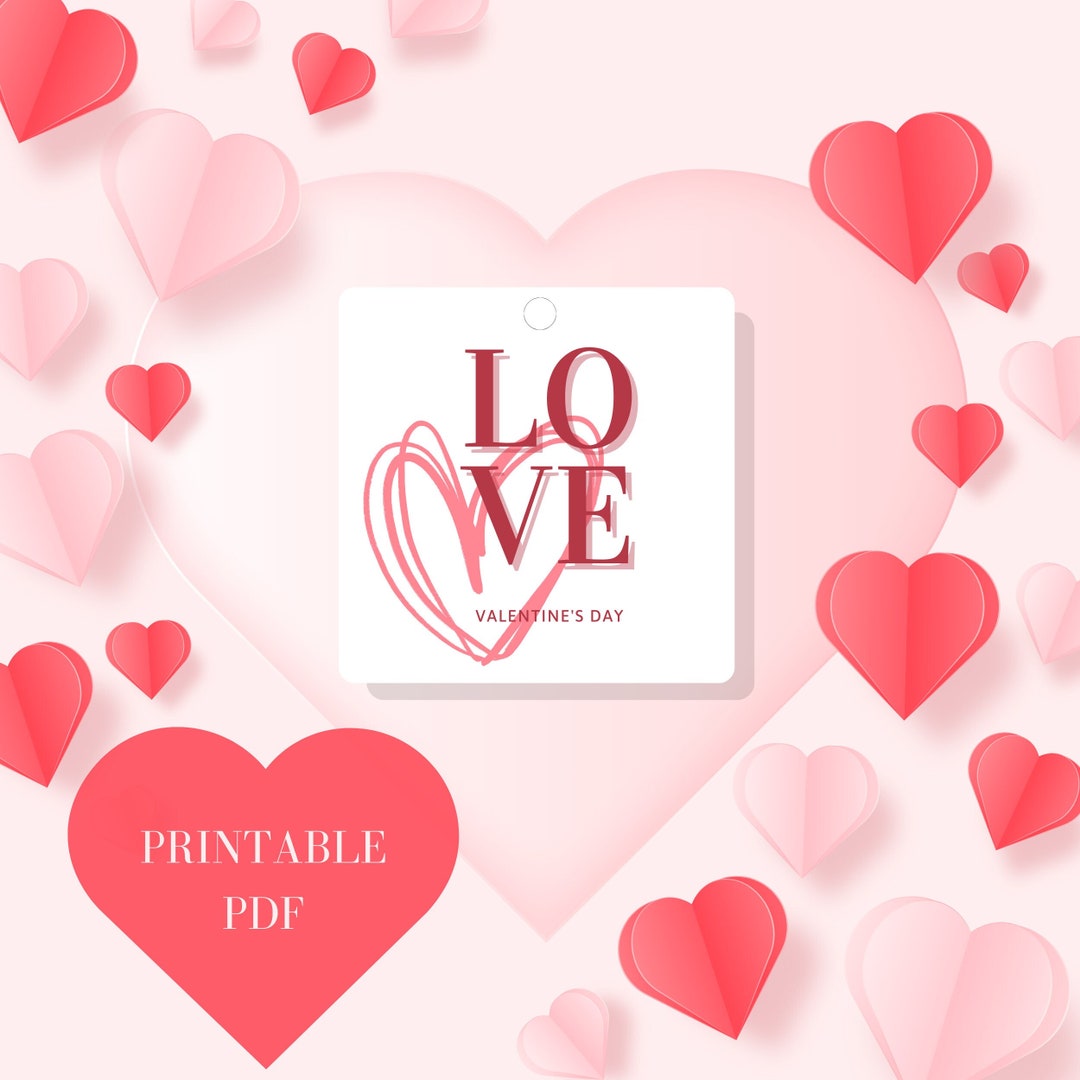 Valentines Day Gift Tags Printable Gift Tags Happy Valentines Day Tag ...