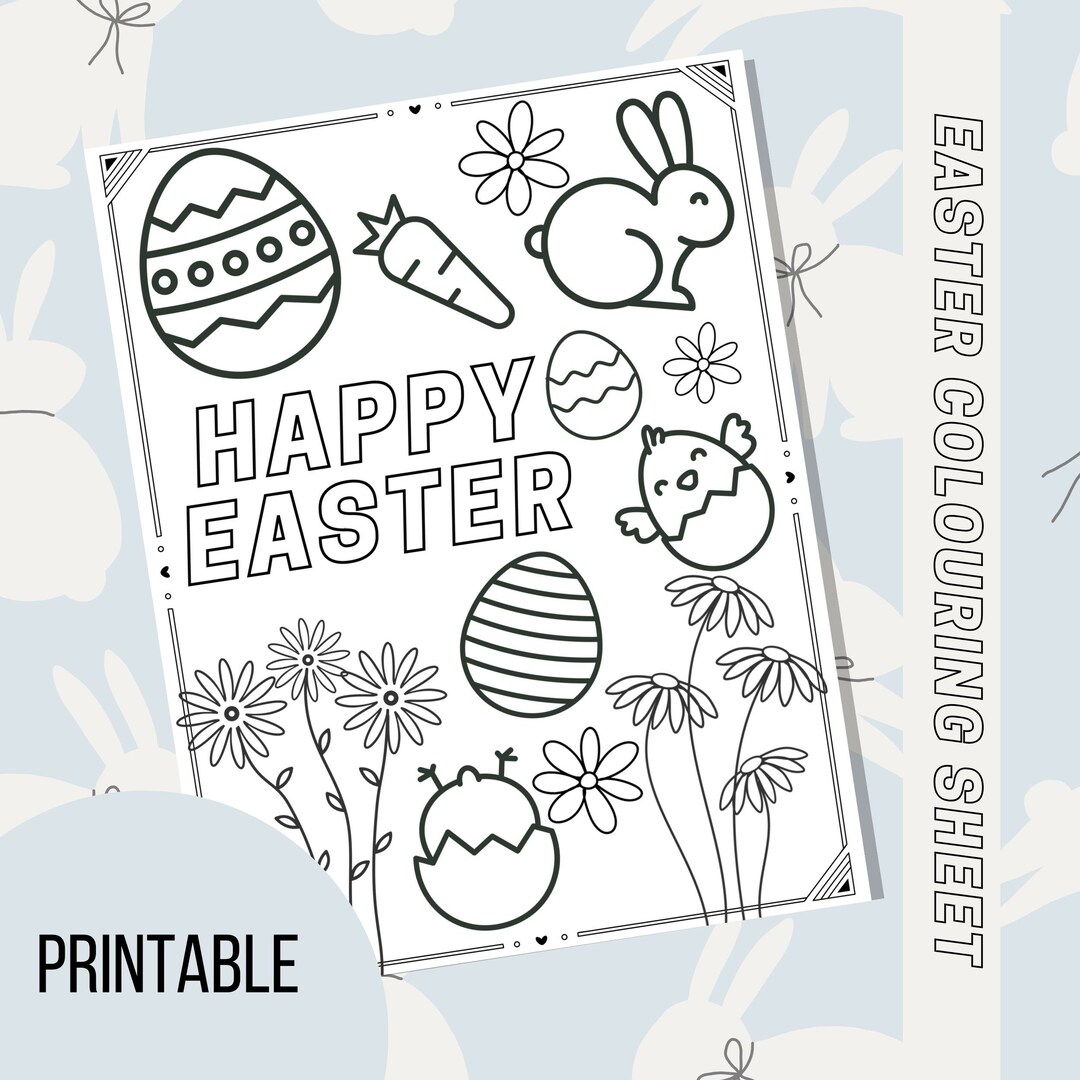 Easter Colouring Page | Coloring Sheet for Kids | Easy Colouring Page ...