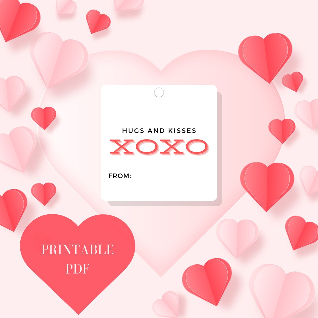 Valentines Day Gift Tags Printable Gift Tags Happy Valentines Day Tag ...