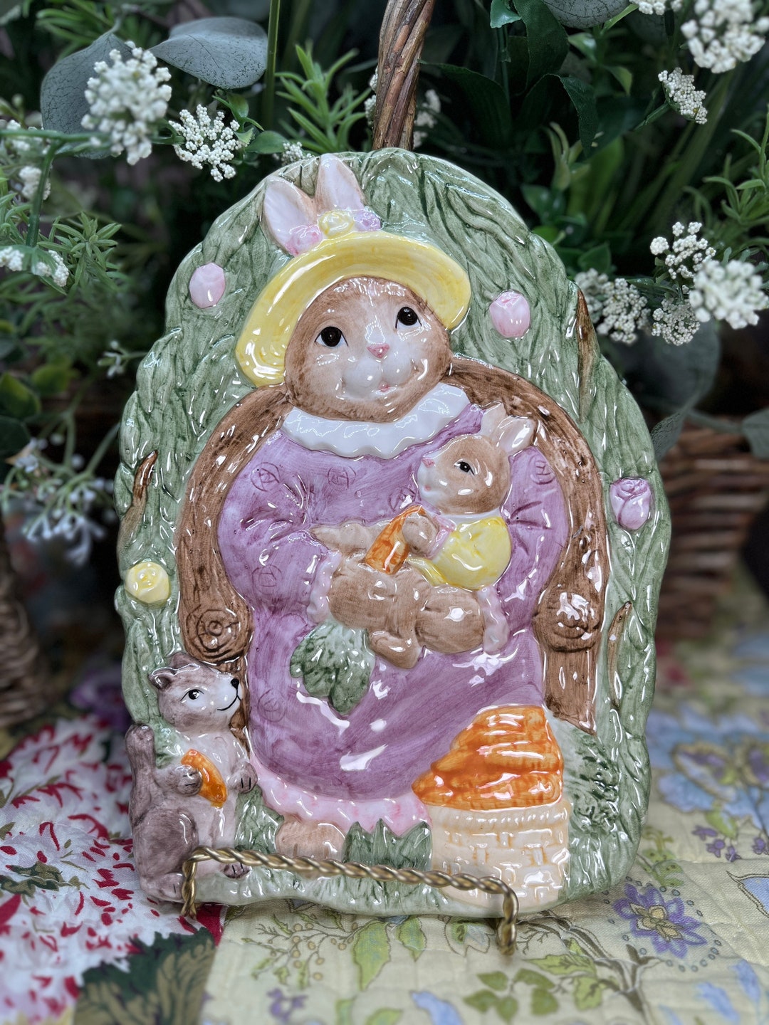 Vintage Fitz and Floyd Devonshire Rabbit, Hand Painted Easter Bunny ...